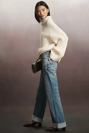 PILCRO Austyn High-rise Wide-leg Cuffed Jeans