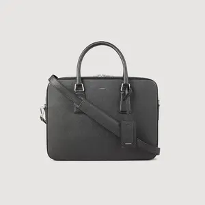 Sandro Saffiano-Patterned Reconstituted Leather Briefcase Black