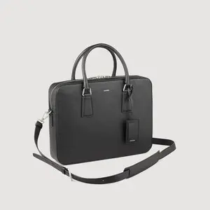 Sandro Saffiano-patterned Reconstituted Leather Briefcase - Black
