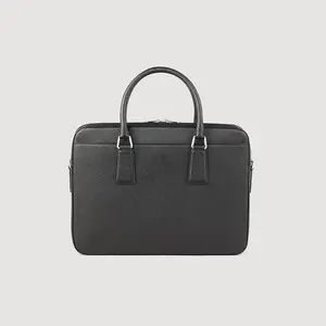 Sandro Saffiano-patterned Reconstituted Leather Briefcase - Black