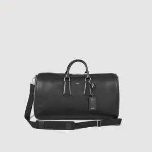 Sandro Grained Weekend Bag Navy Blue