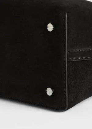 TOTEME T-lock Suede Clutch - Espresso