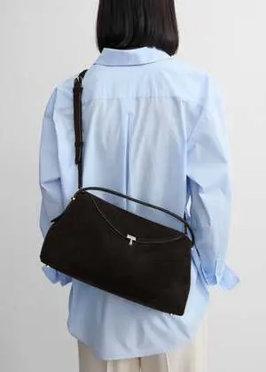 TOTEME T-lock Suede Top Handle Bag - Brown