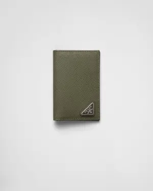 Prada Saffiano Leather Card Holder - Loden Green