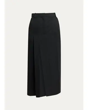 Givenchy Pleated Wool Midi Skirt