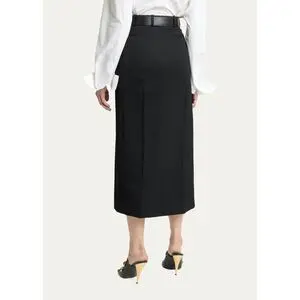 Givenchy Pleated Wool Midi Skirt