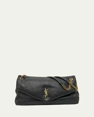Saint Laurent Calypso Textured Shoulder Bags