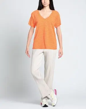 VICOLO Striped Jersey T-shirt - Orange