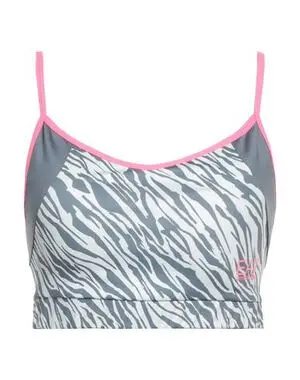 EA7 Zebra-print Sports Top - Grey