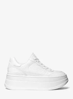 Michael Kors Hayes Snake Embossed Platform Sneakers
