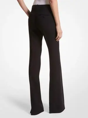 Michael Kors Haylee Double Crepe Sablé Flared Trousers - Black