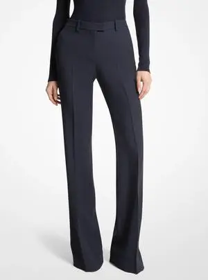 Michael Kors Haylee Double Crepe Sablé Flared Trousers - Blue