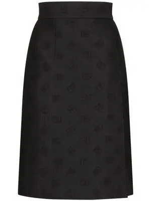 Dolce & Gabbana Monogram Jacquard Midi Skirt