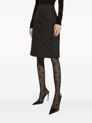 Dolce & Gabbana Monogram Jacquard Midi Skirt