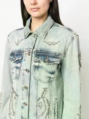Philipp Plein Crystal-embellished Denim Jacket