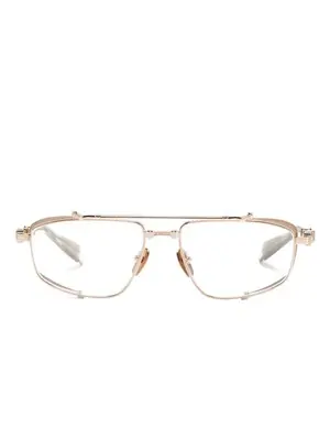 Balmain Two-tone Pilot-frame Glasses - Gold