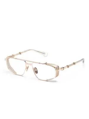 Balmain Two-tone Pilot-frame Glasses - Gold