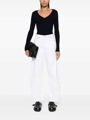 Theory V-neck Rib Knit Top - Blue