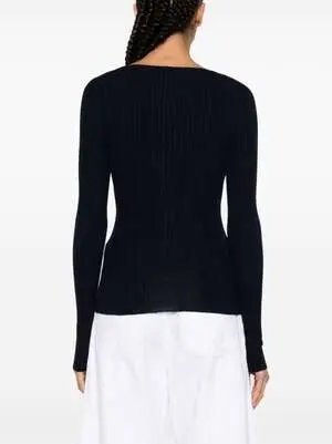 Theory V-neck Rib Knit Top - Blue