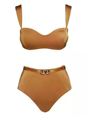 NOIRE SWIMWEAR Seashell Bandeau Bikini - Brown