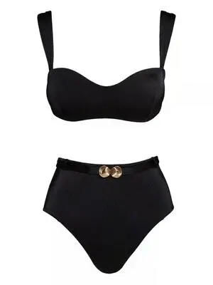NOIRE SWIMWEAR Noire Swimwear Seashell Bandeau Bikini Set Black