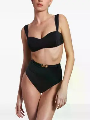 NOIRE SWIMWEAR Seashell Bandeau Bikini Set - Black