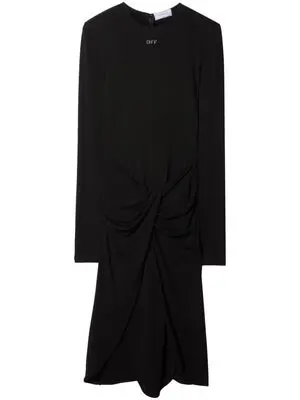 Off-White Twist-detail Midi Dress - Black