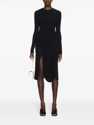 Off-White Twist-detail Midi Dress - Black