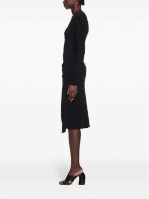Off-White Twist-detail Midi Dress - Black