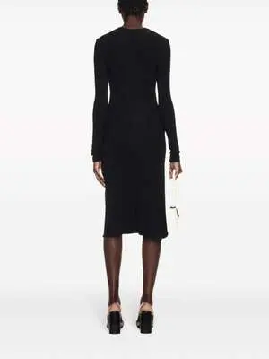 Off-White Twist-detail Midi Dress - Black