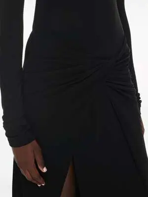 Off-White Twist-detail Midi Dress - Black