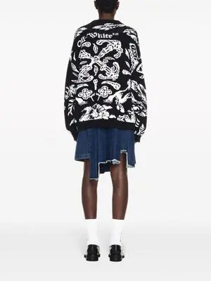 Off-White Tattoo-intarsia Cotton-blend Cardigan