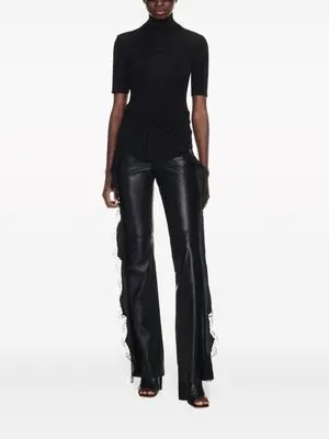 Off-White Lace-trim Leather Trousers