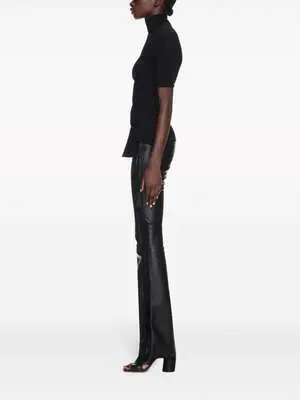 Off-White Lace-trim Leather Trousers