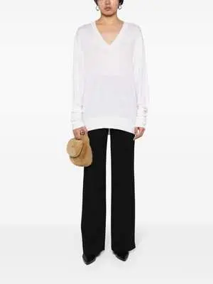 Fabiana Filippi V-neck Fine-knit Jumper - White
