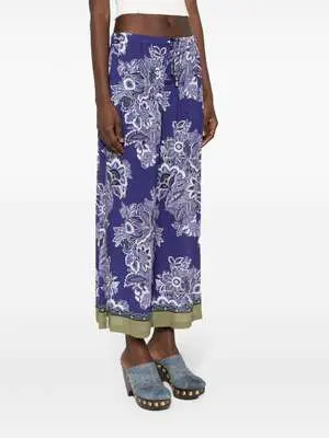 Etro Floral Print Wide-leg Trousers