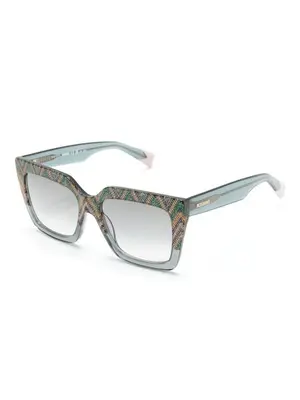 Missoni Zigzag-pattern Rectangle-frame Sunglasses