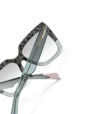 Missoni Zigzag-pattern Rectangle-frame Sunglasses