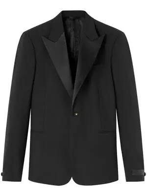 Versace Duchesse Satin-trim Single-breasted Blazer