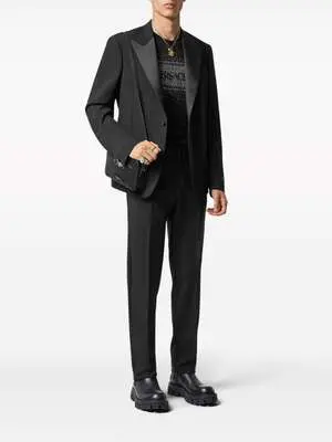 Versace Duchesse Satin-trim Single-breasted Blazer