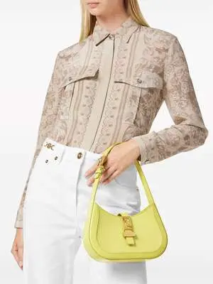 Versace Greca-detail Leather Shoulder Bag - Yellow
