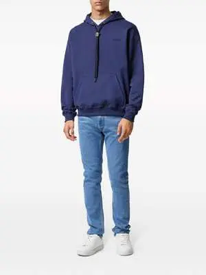 Versace Medusa Head-embellished Slim-fit Jeans - Blue
