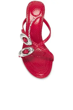 Alexander Wang Dome Strappy Slide Sandal In Red