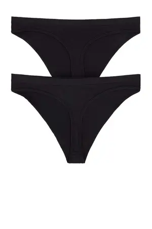 Wolford Individual Thong 2 Pack - Jet Black