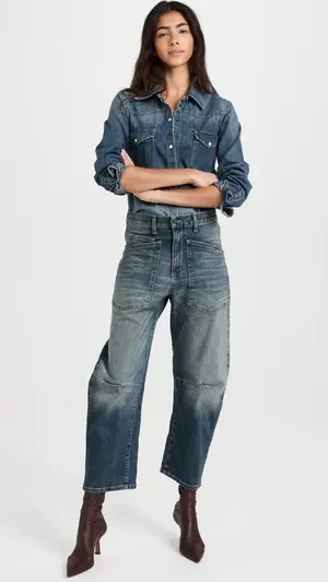 NILI LOTAN Travis Denim Shirt - Classic Wash