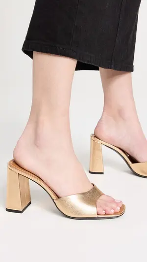 Staud Sloane Heel Sandals - Gold