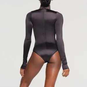 SKIMS Stretch Satin Pendant Long Sleeve Bodysuit