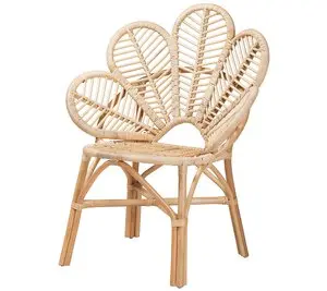 BAXTON STUDIO Bianca Natural Brown Rattan Flowe R Chair - One-color