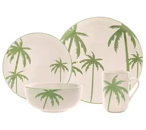 BAUM BROTHERS Baum Palm Tree Breeze 16pc Dinnerware Set