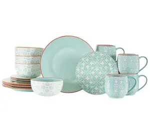 BAUM BROTHERS Baum Maggie Turquoise 16pc Dinnerware Set - One-color